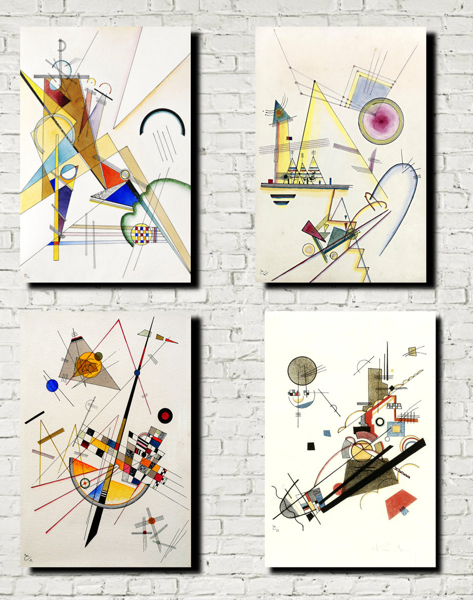 Wassily Kandinsky Geometric Abstract Fine Art Print Set 4 – GalleryThane