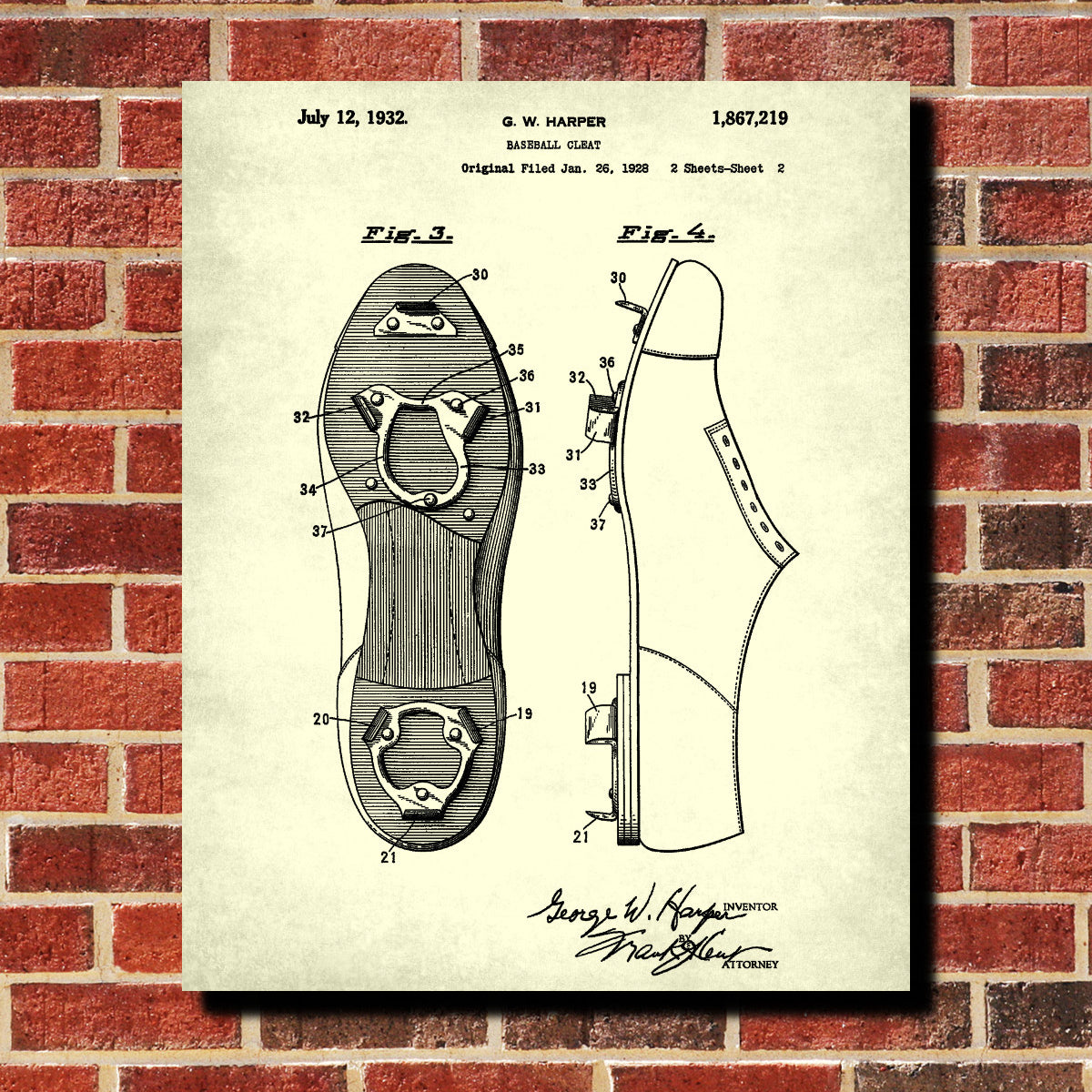 baseball cleat drawing