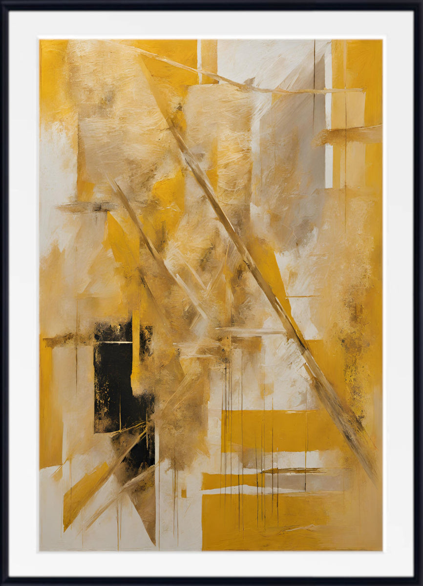 Extra Large Abstract Art, Golden Yellow Print – GalleryThane