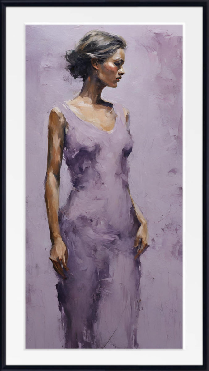 Extra Large Abstract Art, Lady Lilac Figure Print – GalleryThane
