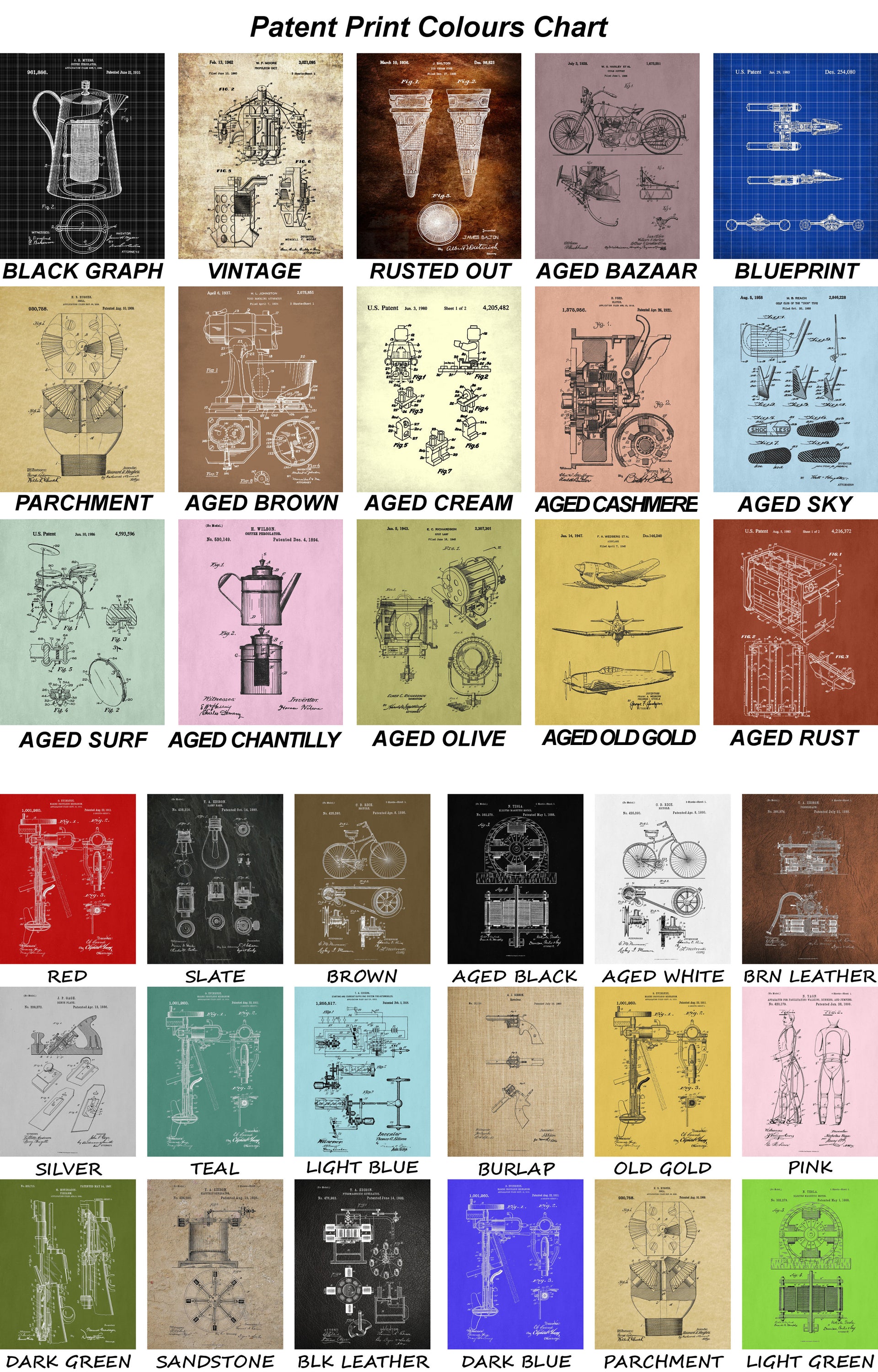 Patent Drawings to Patent Wall Art – GalleryThane