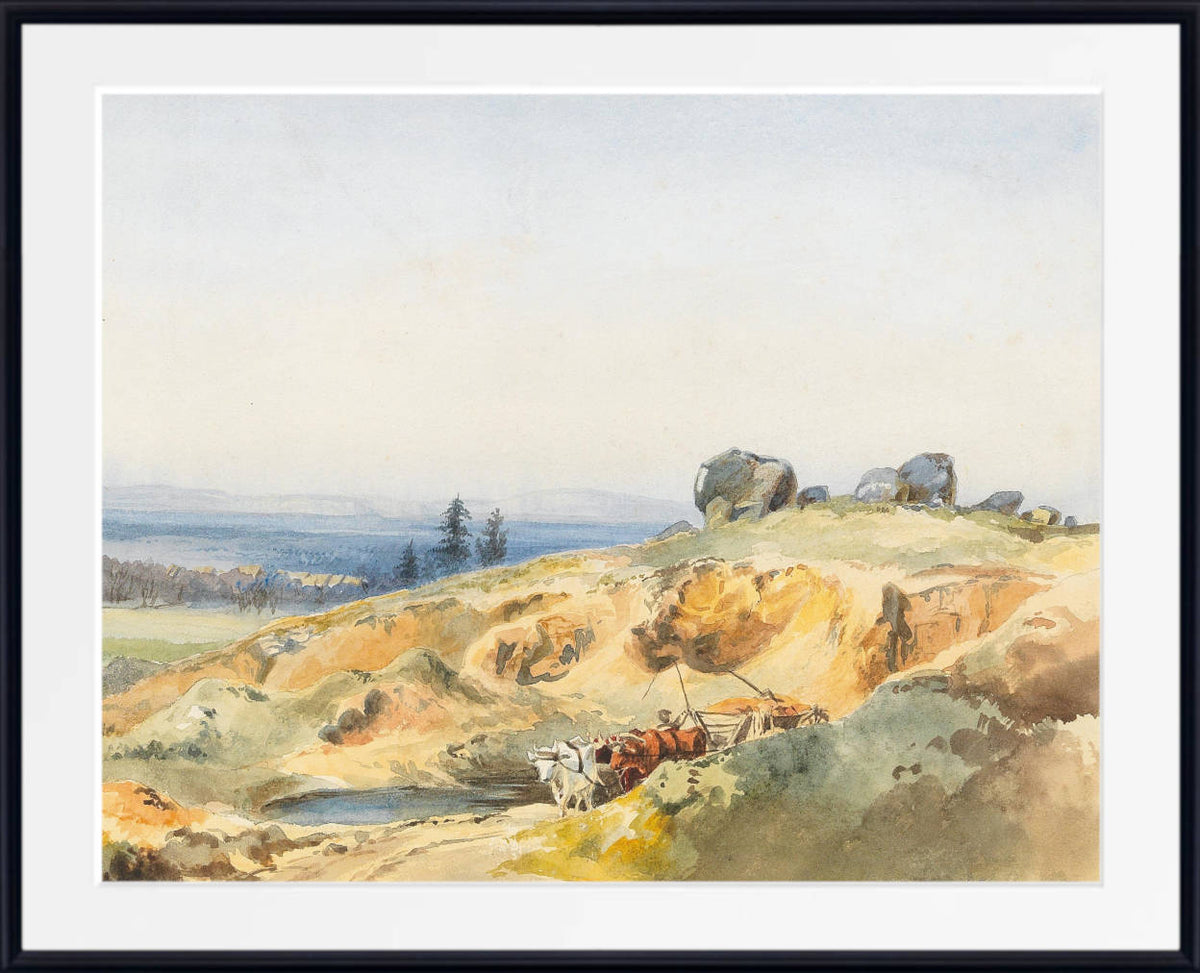 Edward Compton Print, Landscape with narrow path and oxcart – GalleryThane