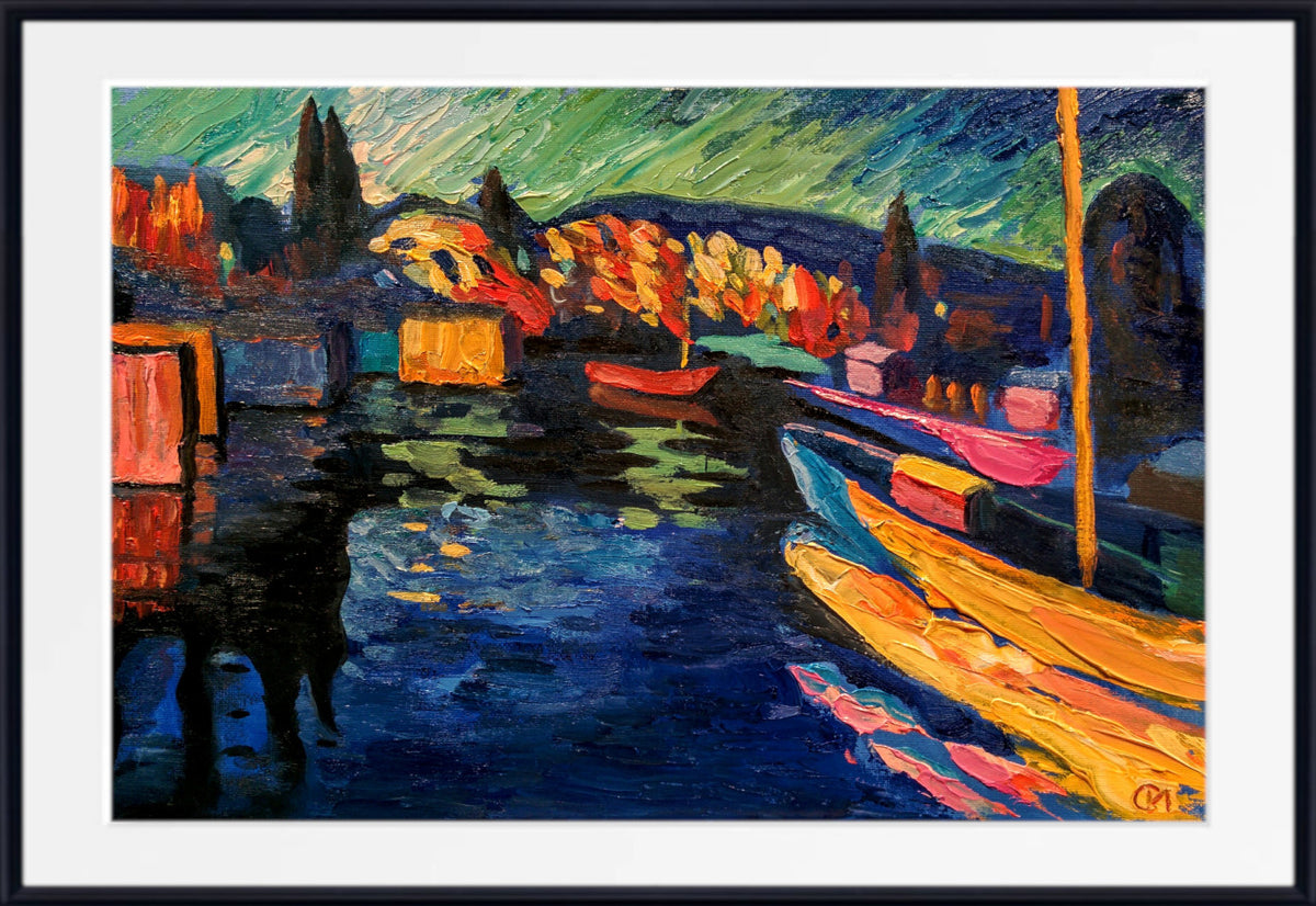 Wassily Kandinsky Fine Art Print, Autumn Landscape with Boats ...
