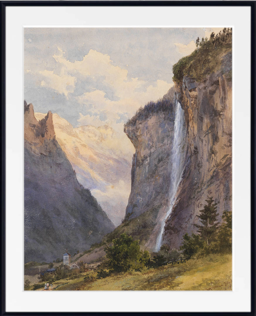 Edward Compton Print, The Staubbach Falls in Lauterbrunnen (1869 ...
