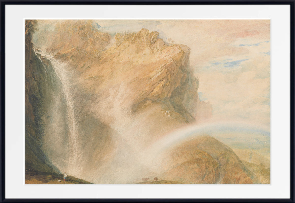 Upper Fall of the Reichenbach Rainbow, (1810) by William Turner ...