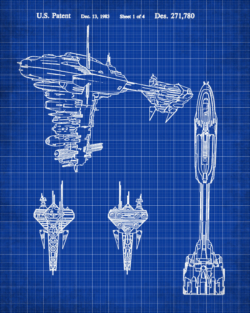 Rebellion Ship Blueprint Poster Patent Print Star Wars Spaceship ...