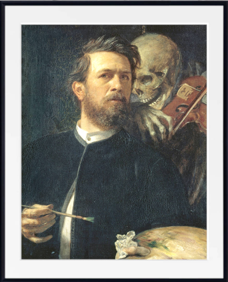 Self Portrait with Fiddling Death, Arnold Bocklin Fine Art Print ...