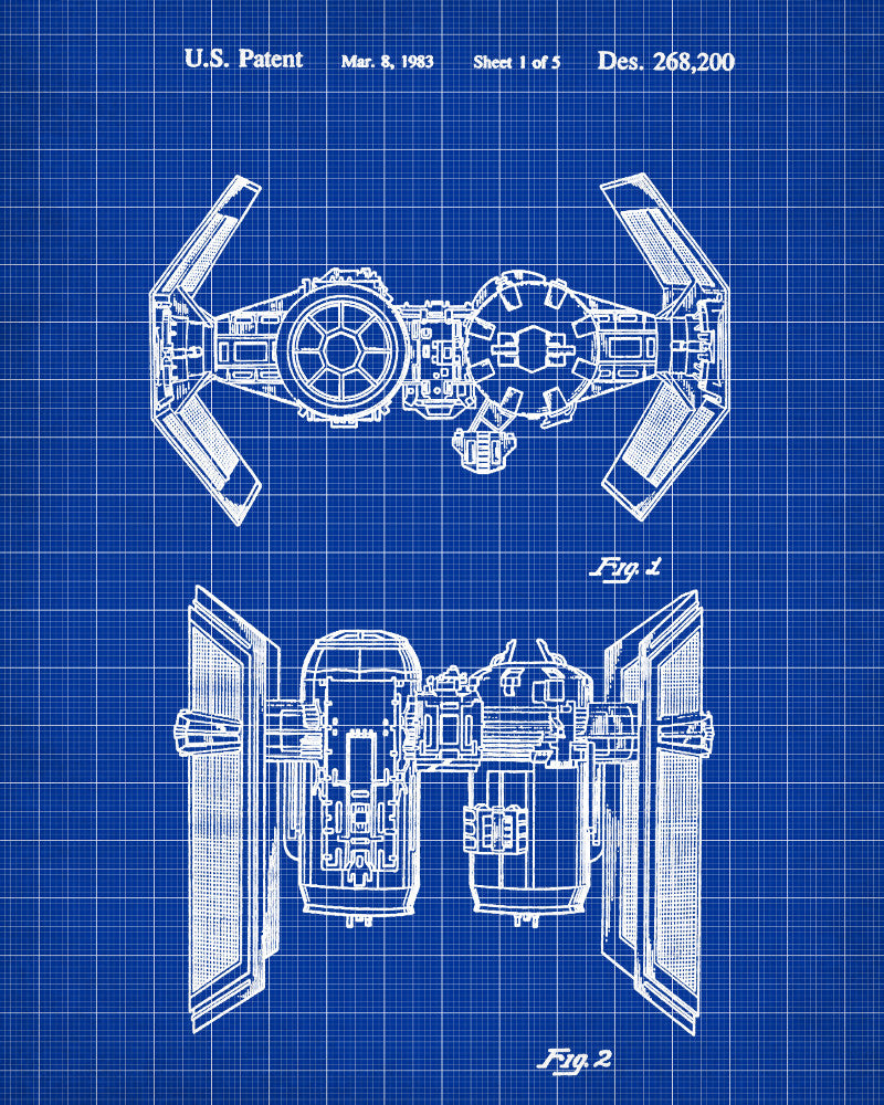 Tie Bomber Blueprint Poster Patent Print Star Wars Spaceship – GalleryThane
