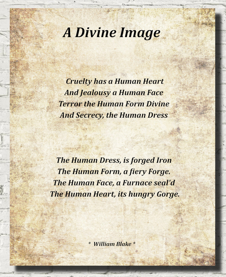 A Divine Image Poem by William Blake, Typography Print – GalleryThane
