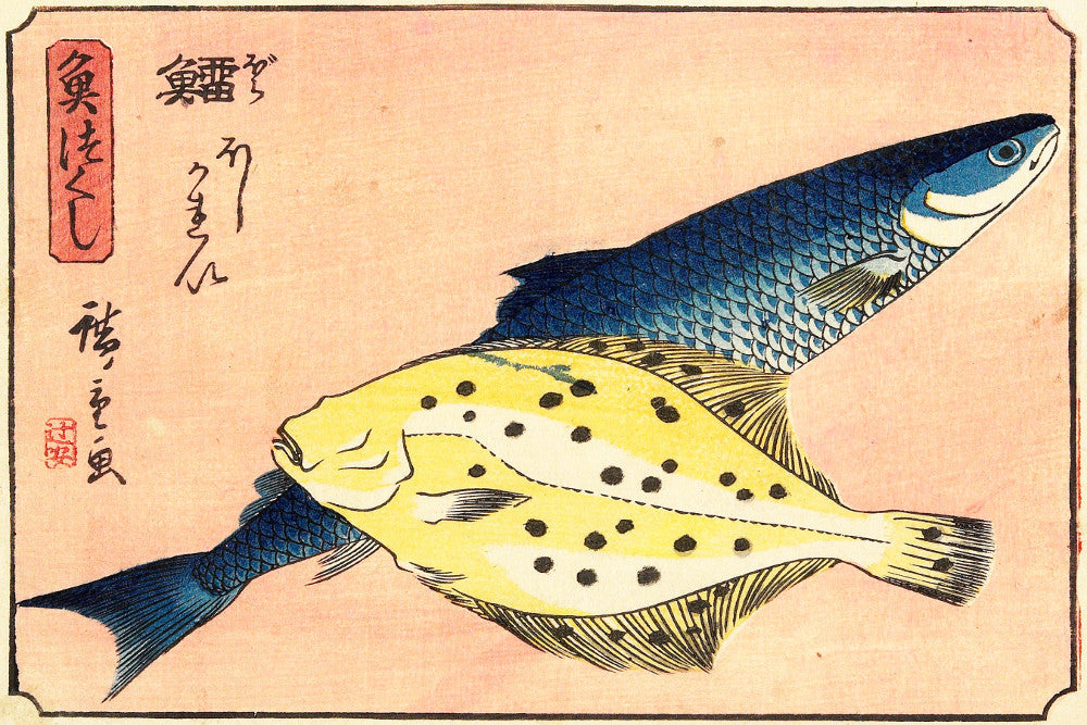 Fish Print Cod Halibut Andō Hiroshige, Japanese Art – GalleryThane