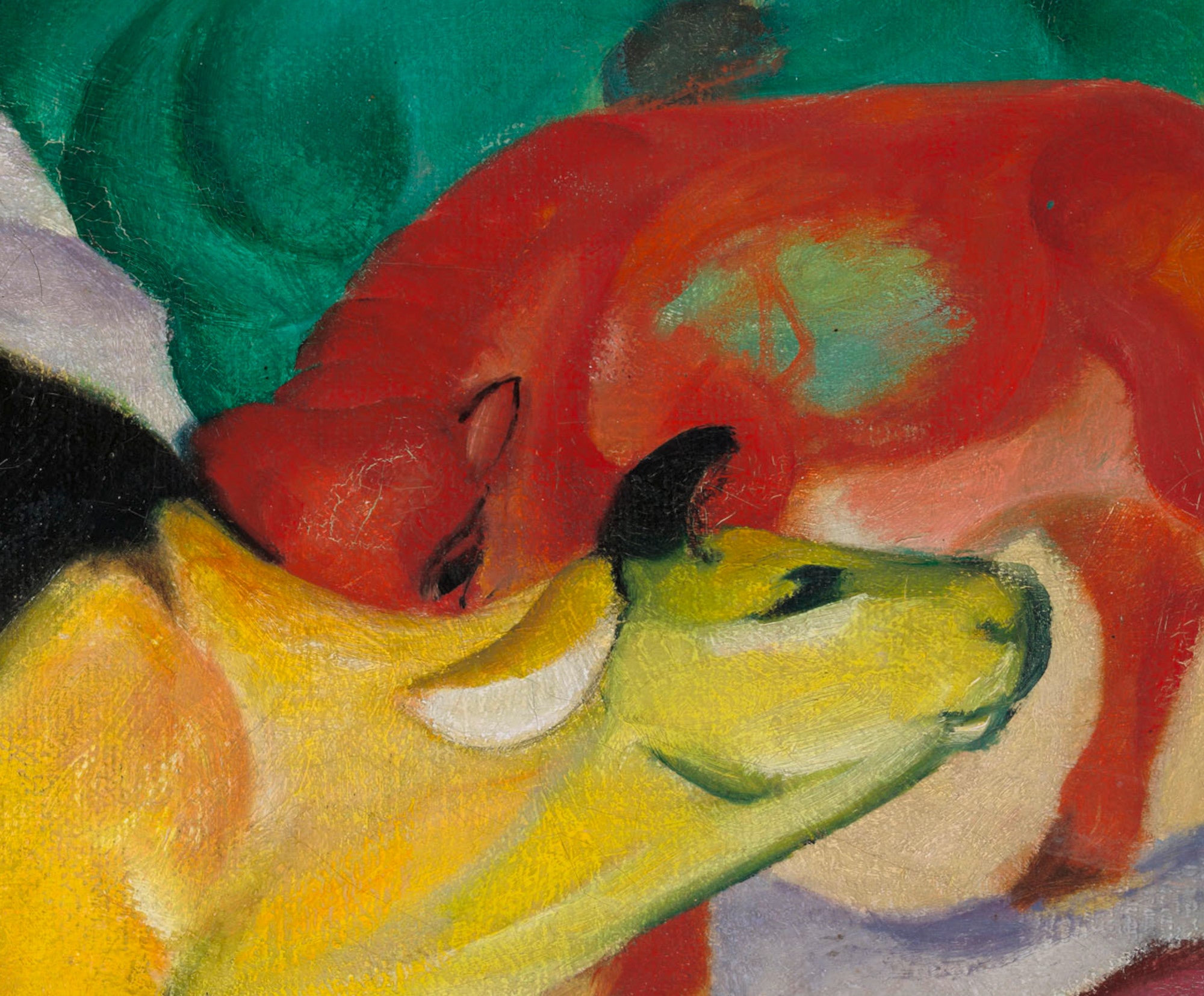 Franz Marc Abstract Fine Art Print Cows Yellow Red Green Gallerythane