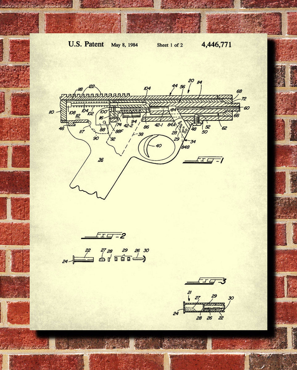 Mac-10 Uzi Patent Machine Gun Poster Firearm Art Weapons Print ...