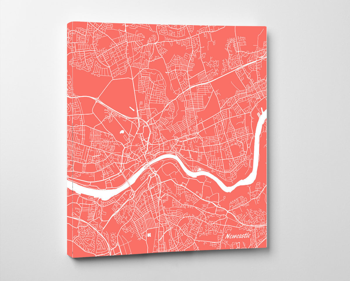 Newcastle City Street Map Poster Custom Wall Map Print – GalleryThane