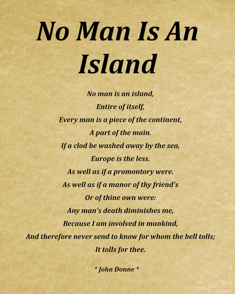 No Man Is An Island Poem by John Donne, Typography Print – GalleryThane