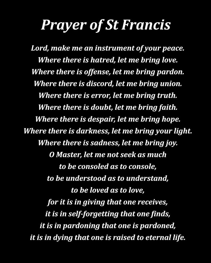 Prayer Of Saint Francis, Religious Typography Print – GalleryThane
