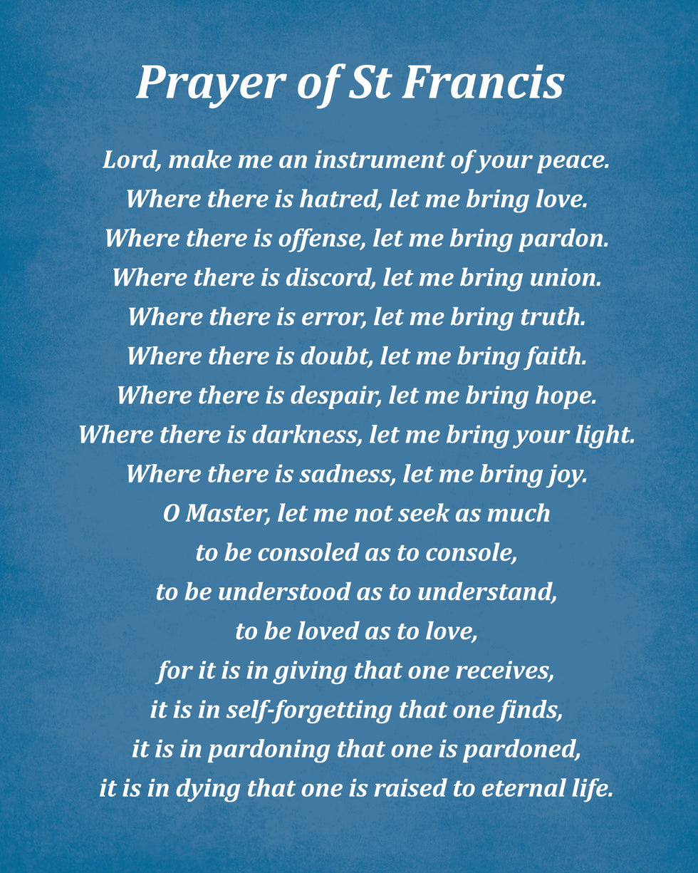 Prayer Of Saint Francis, Religious Typography Print – GalleryThane