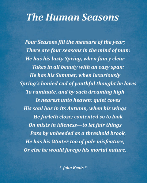 The Human Seasons Poem by John Keats, Typography Print – GalleryThane