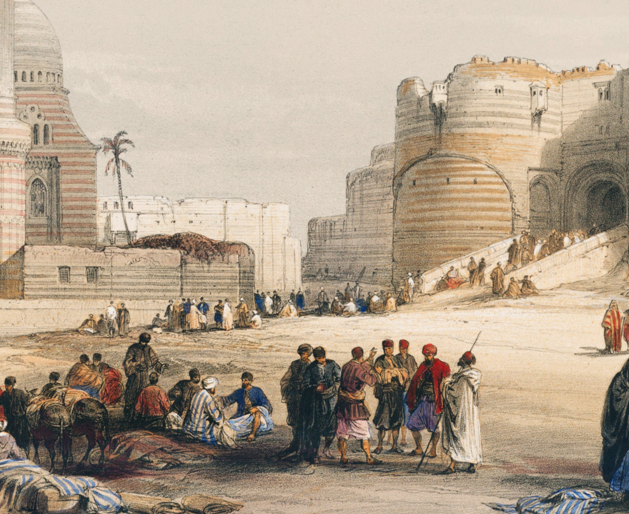 The entrance to the Citadel of Cairo, David Roberts Fine Art Print ...