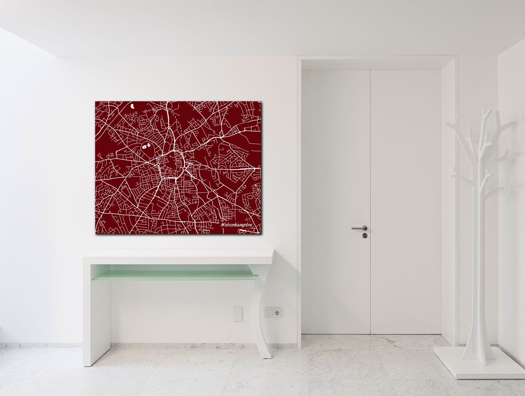 Wolverhampton City Street Map Print Feature Wall Art Poster – GalleryThane