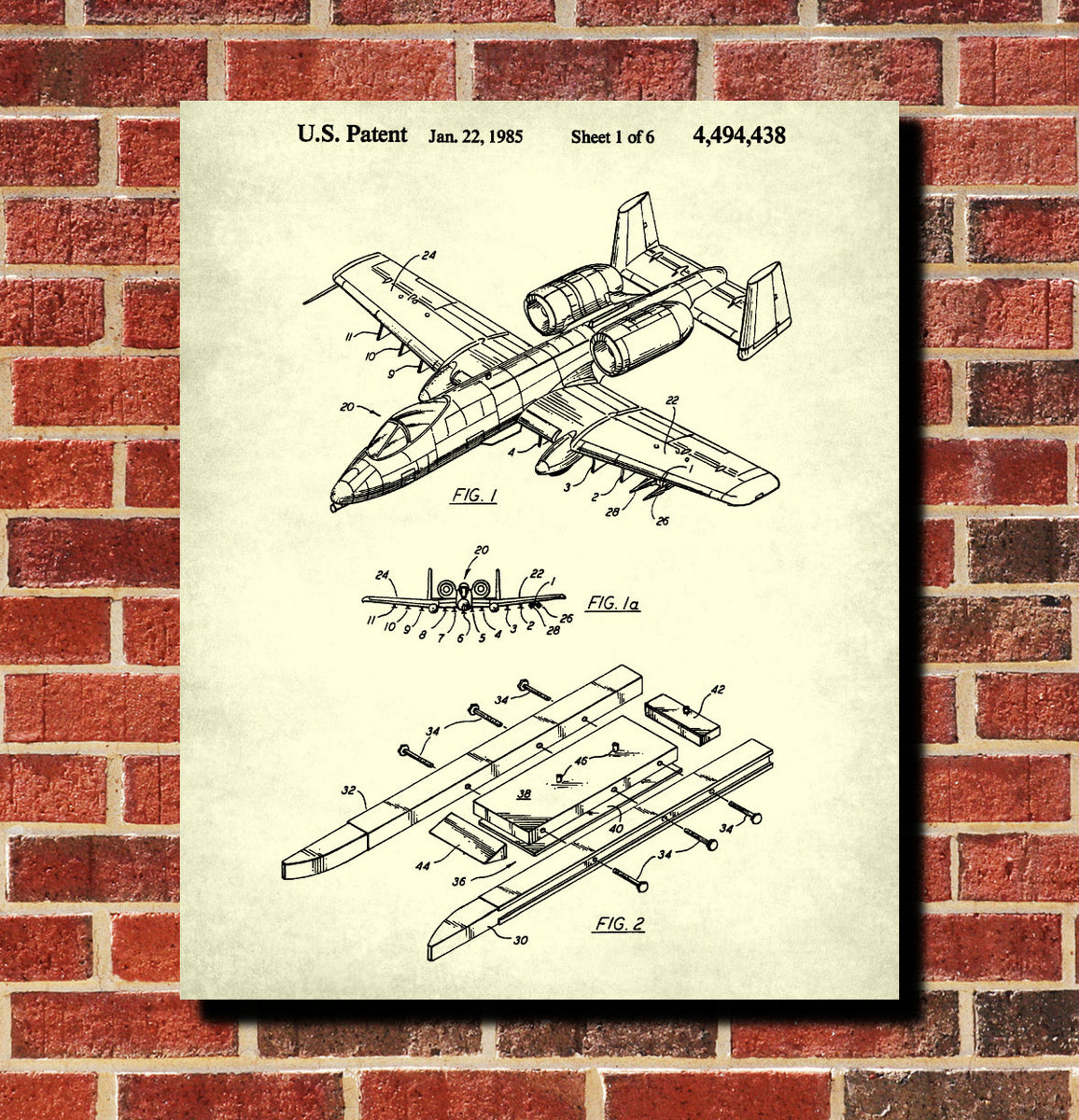 A10 Warthog Patent Print Aircraft Blueprint Flying Poster – GalleryThane
