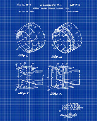 Jet Engine Blueprint Aircraft Patent Print Airplane Poster – GalleryThane