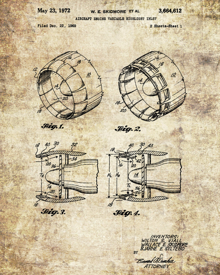Jet Engine Blueprint Aircraft Patent Print Airplane Poster – GalleryThane
