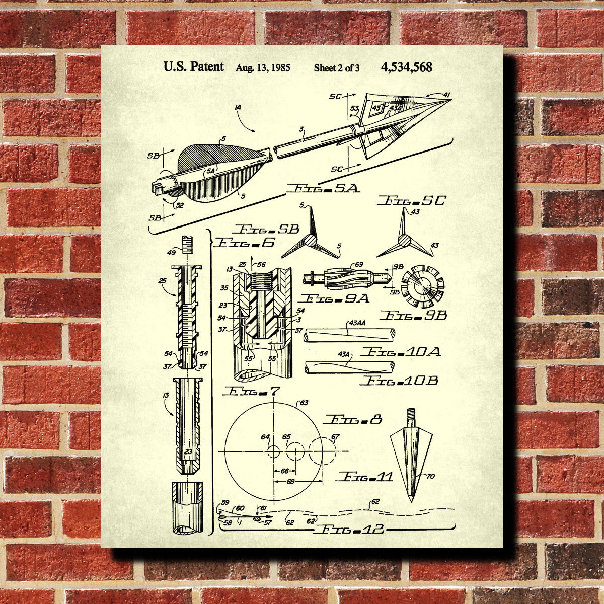 Archery Patent Print Archer Poster Arrows Blueprint – GalleryThane