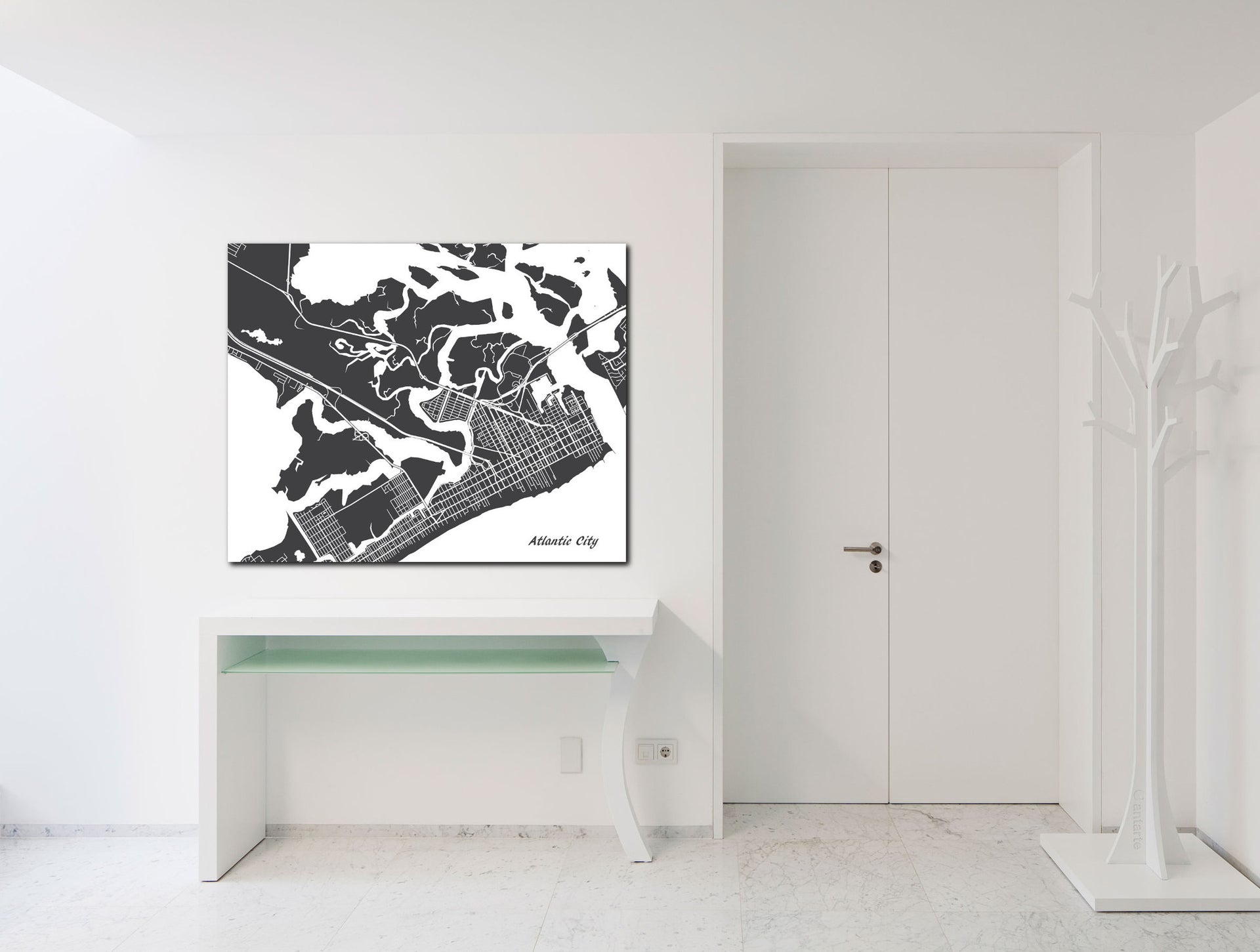 Atlantic City Street Map Print Custom Wall Map Poster New Jersey ...