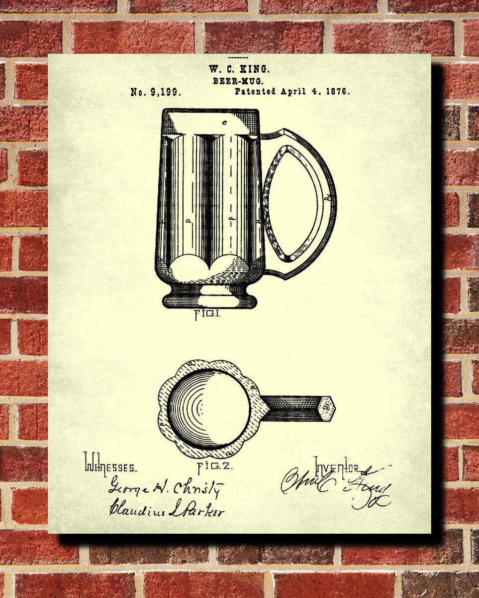 Beer Patent Print Cafe Art Bar Poster Pub Wall Poster – GalleryThane