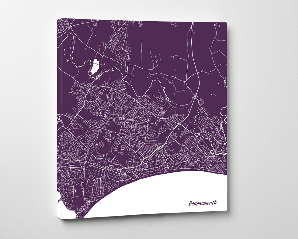 Bournemouth City Street Map Print Custom Wall Map – GalleryThane