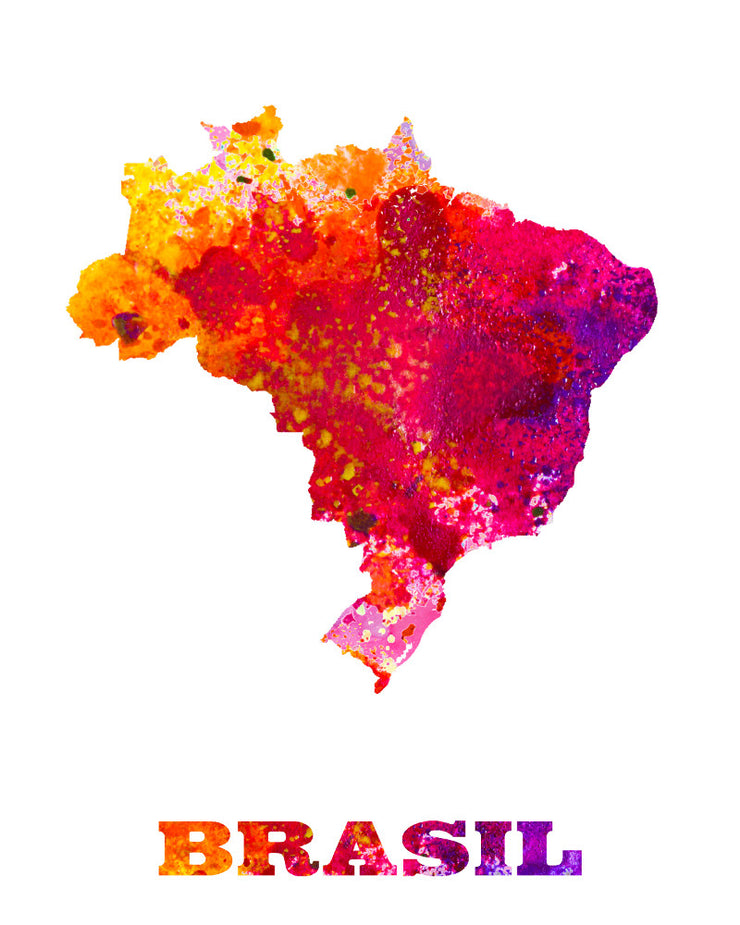Brazil Map Print Outline Wall Map of Brazil – GalleryThane