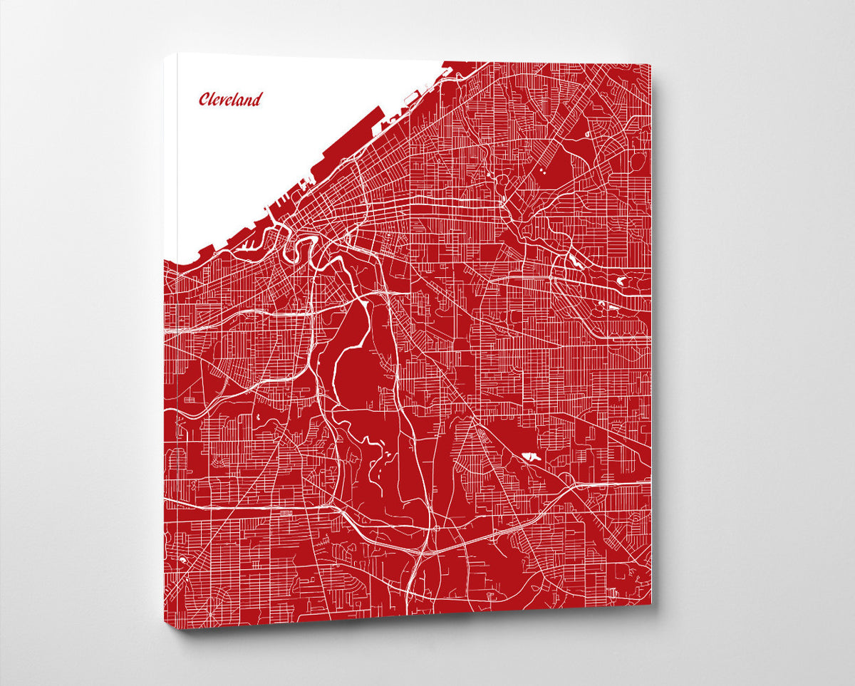 Cleveland City Street Map Custom Wall Map Poster – GalleryThane