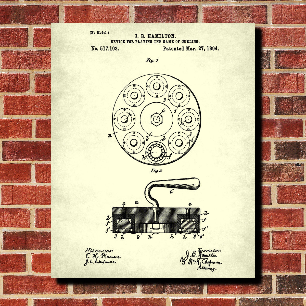 Curling Stone Patent Print Winter Sports Wall Art Poster – GalleryThane