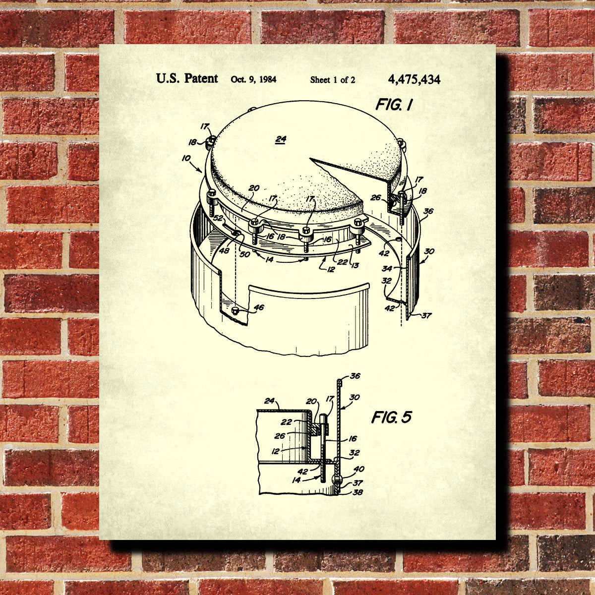Drum Blueprint Art Drumming Patent Print Drummer Poster – GalleryThane