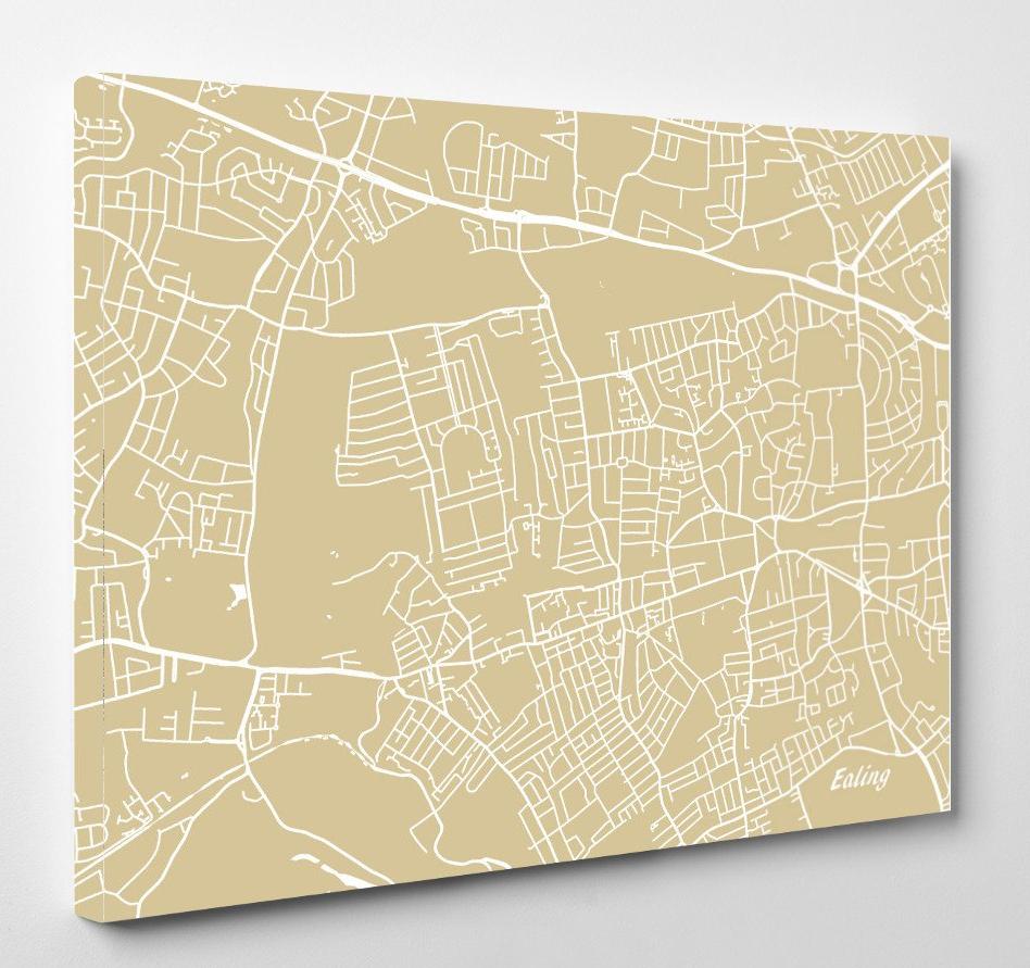 Ealing London City Street Map Print Feature Wall Art Poster 7180L ...