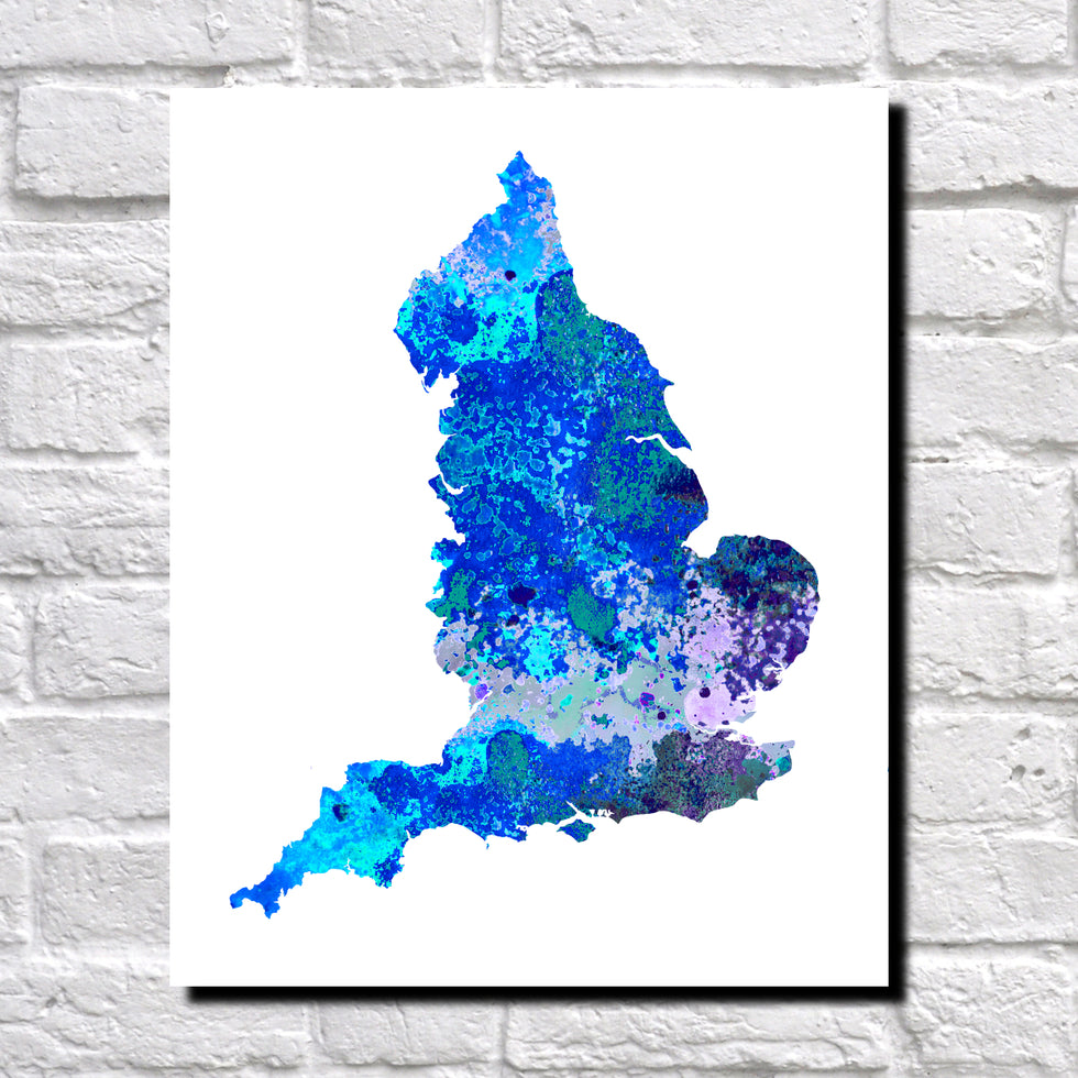 England Map Print Outline Wall Map of England – GalleryThane
