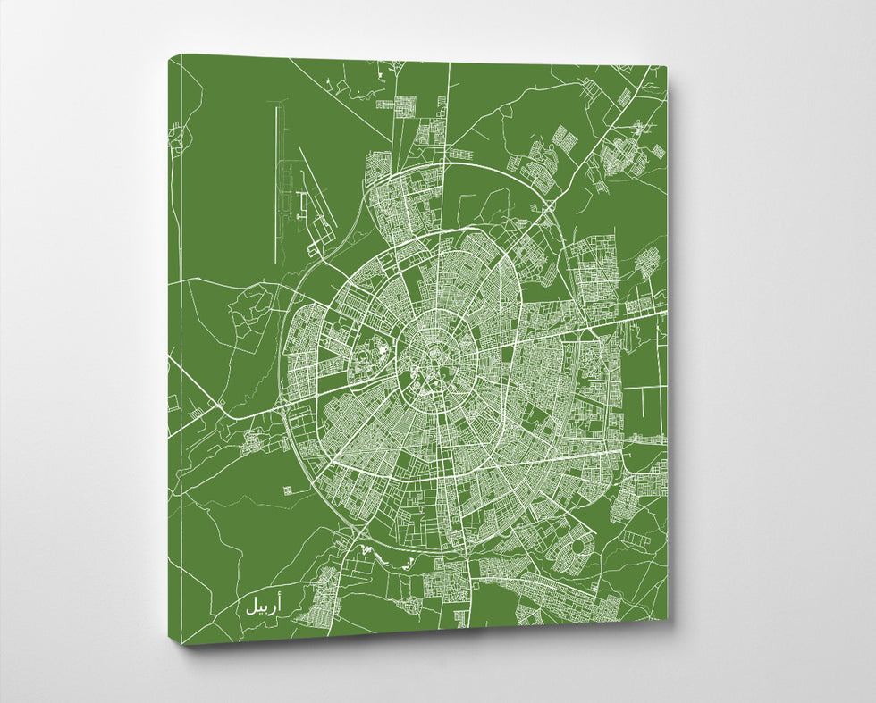 Erbil, Iraq City Street Map Print Custom Wall Map – GalleryThane