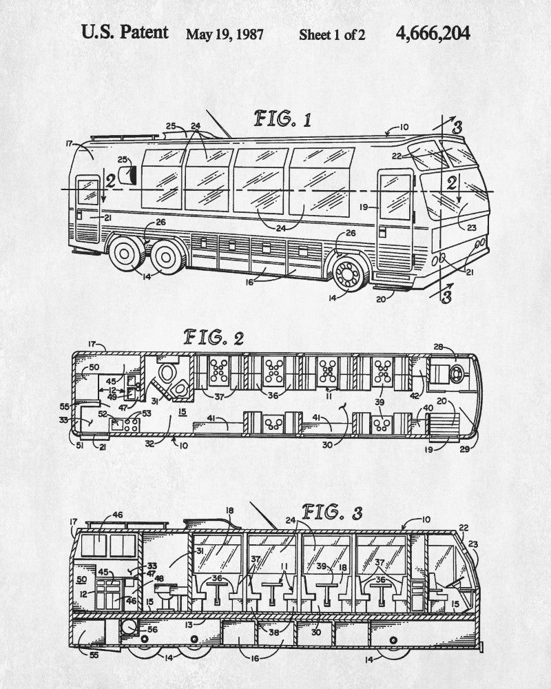 Food Truck Patent Print Motoring Blueprint Restaurant Poster – GalleryThane