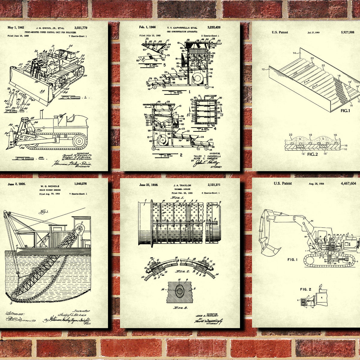 Mining Equipment Patent Prints Set 6 Gold Rush Posters – GalleryThane
