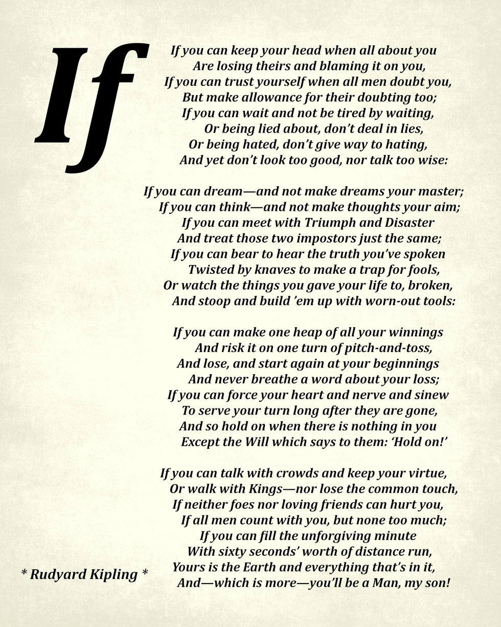 If Poem by Rudyard Kipling, Typography Print – GalleryThane