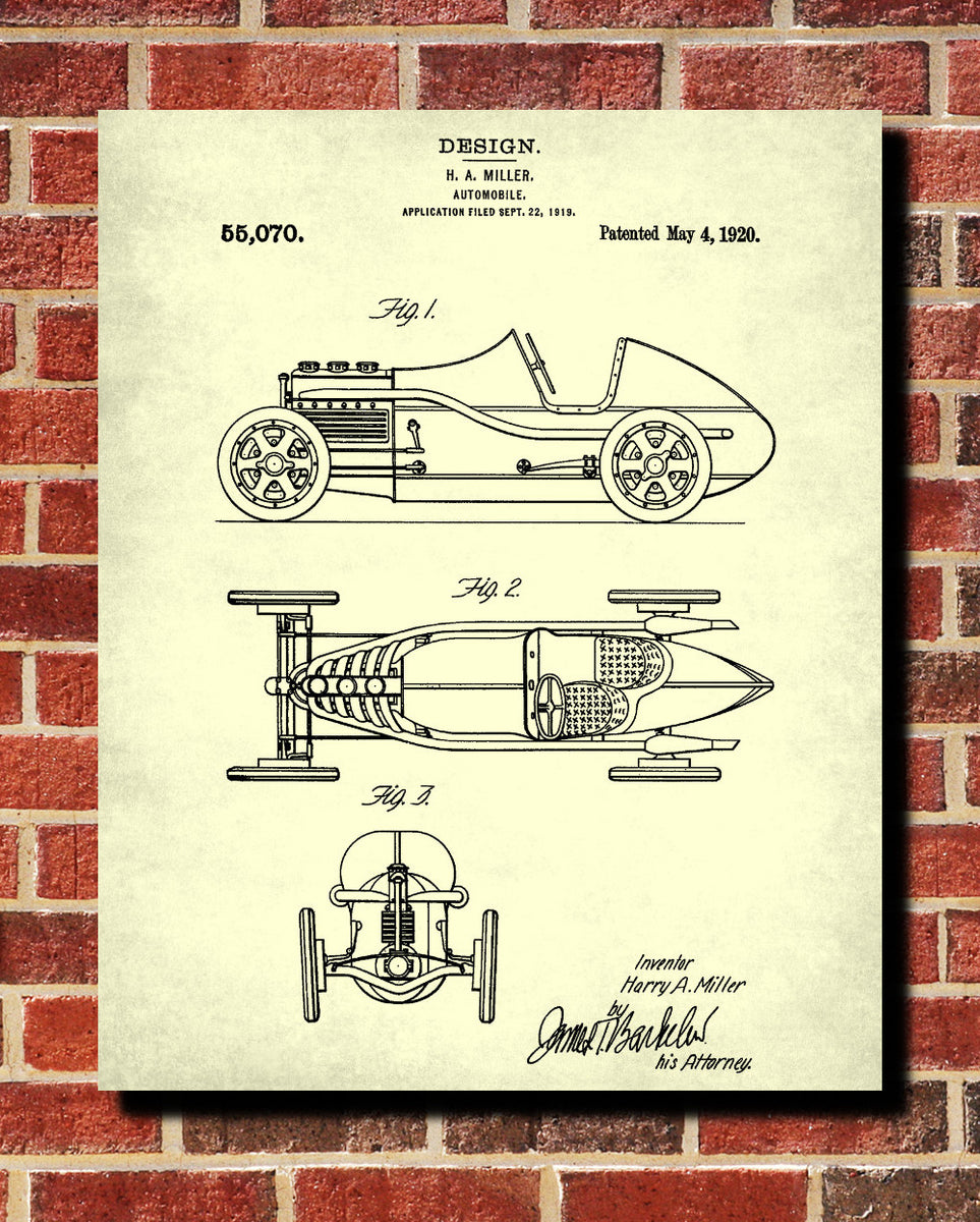 Indy Car Patent Print Racing Blueprint Indianapolis 500 Poster ...