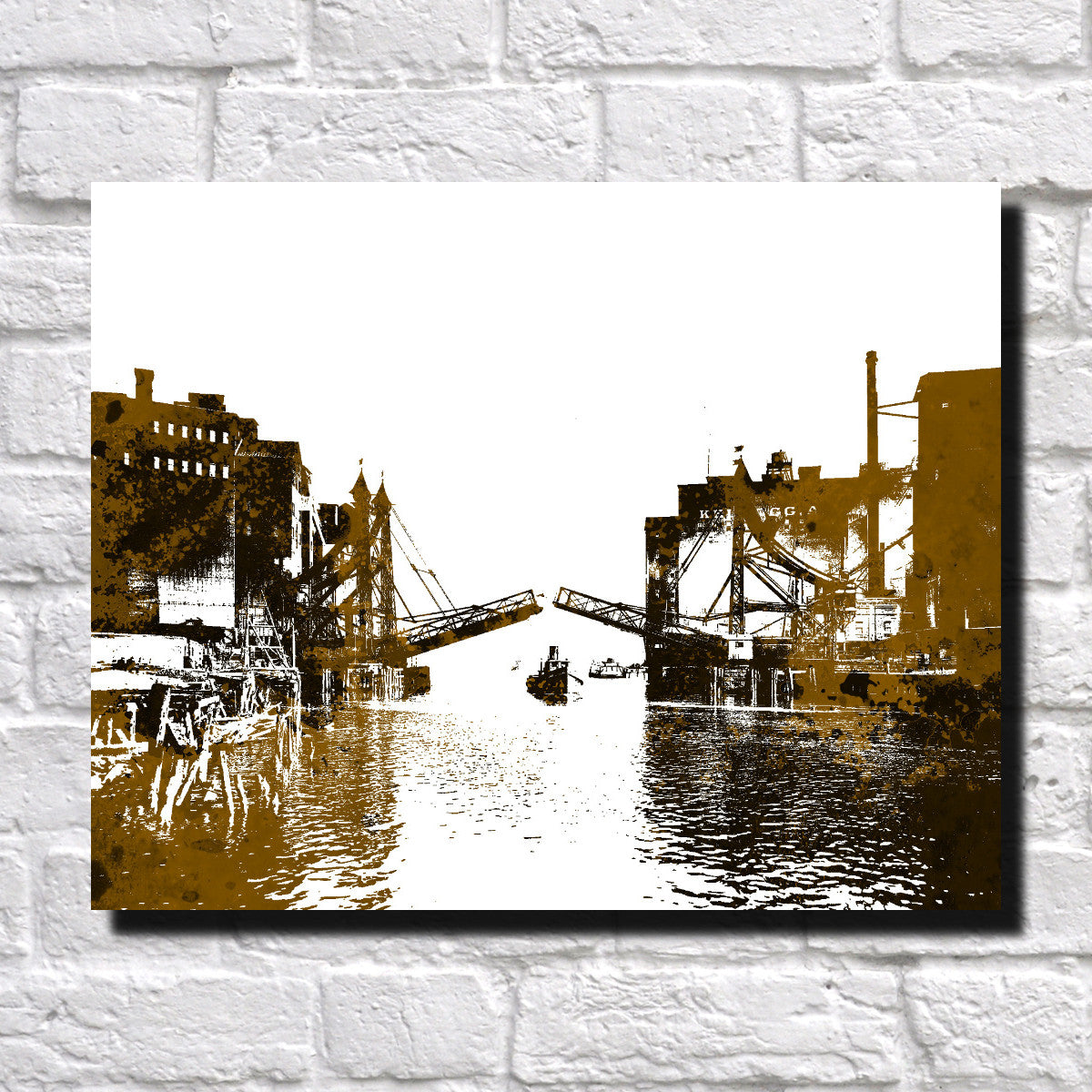Buffalo Jack Knife Bridge Print City Landscape Poster Feature Wall Art ...