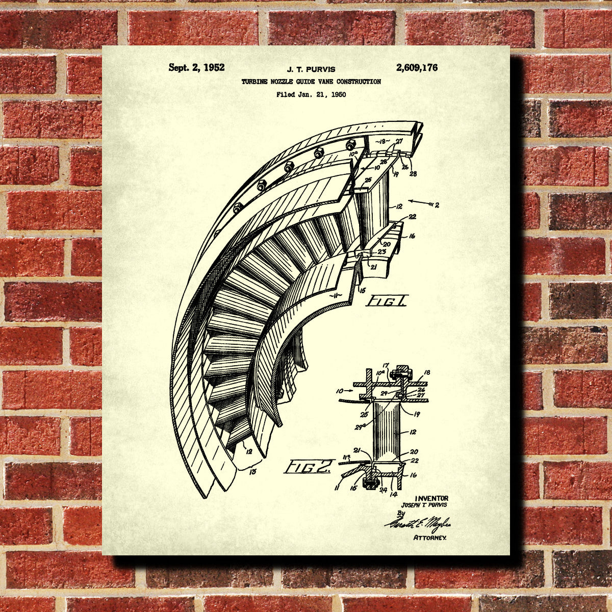 Aircraft Engine Blueprint Aircraft Patent Print Airplane Poster ...