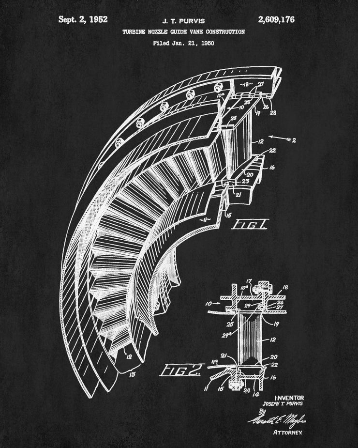 Aircraft Engine Blueprint Aircraft Patent Print Airplane Poster ...