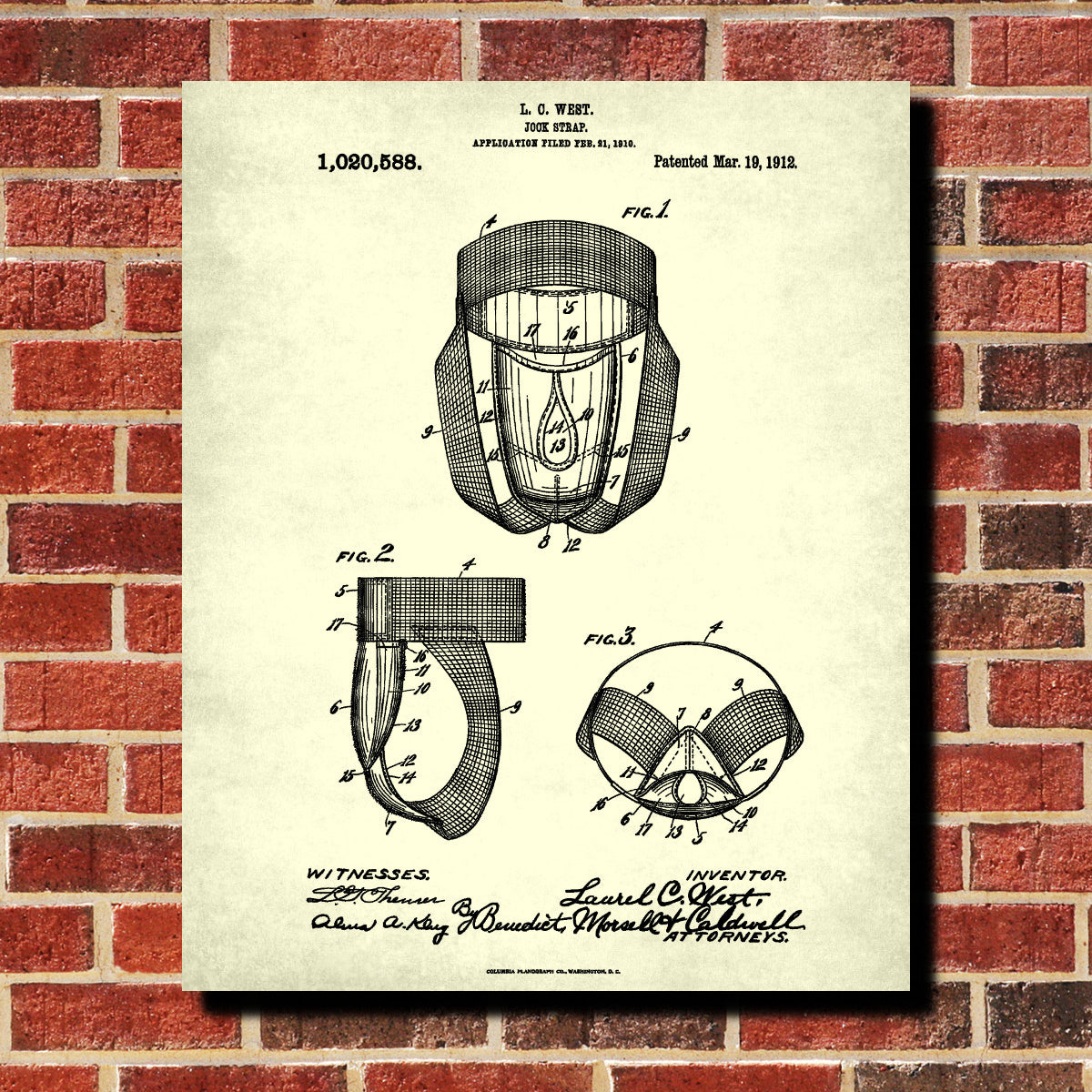 Jock Strap Patent Print Man Cave Poster Sport Blueprint – GalleryThane