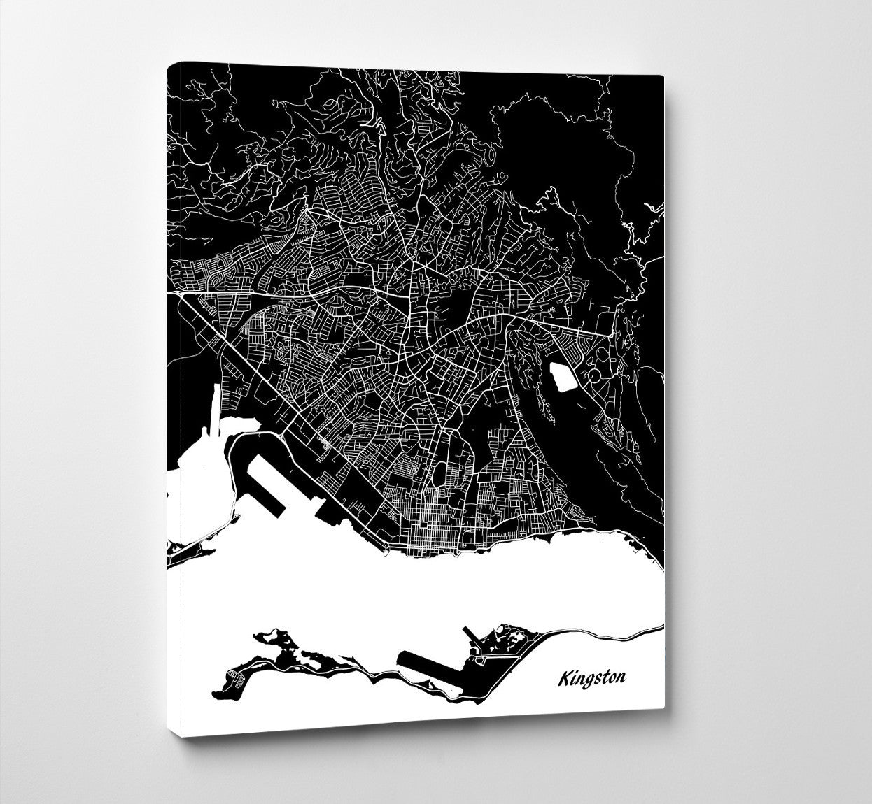Kingston City Street Map Print Feature Wall Art Poster – GalleryThane