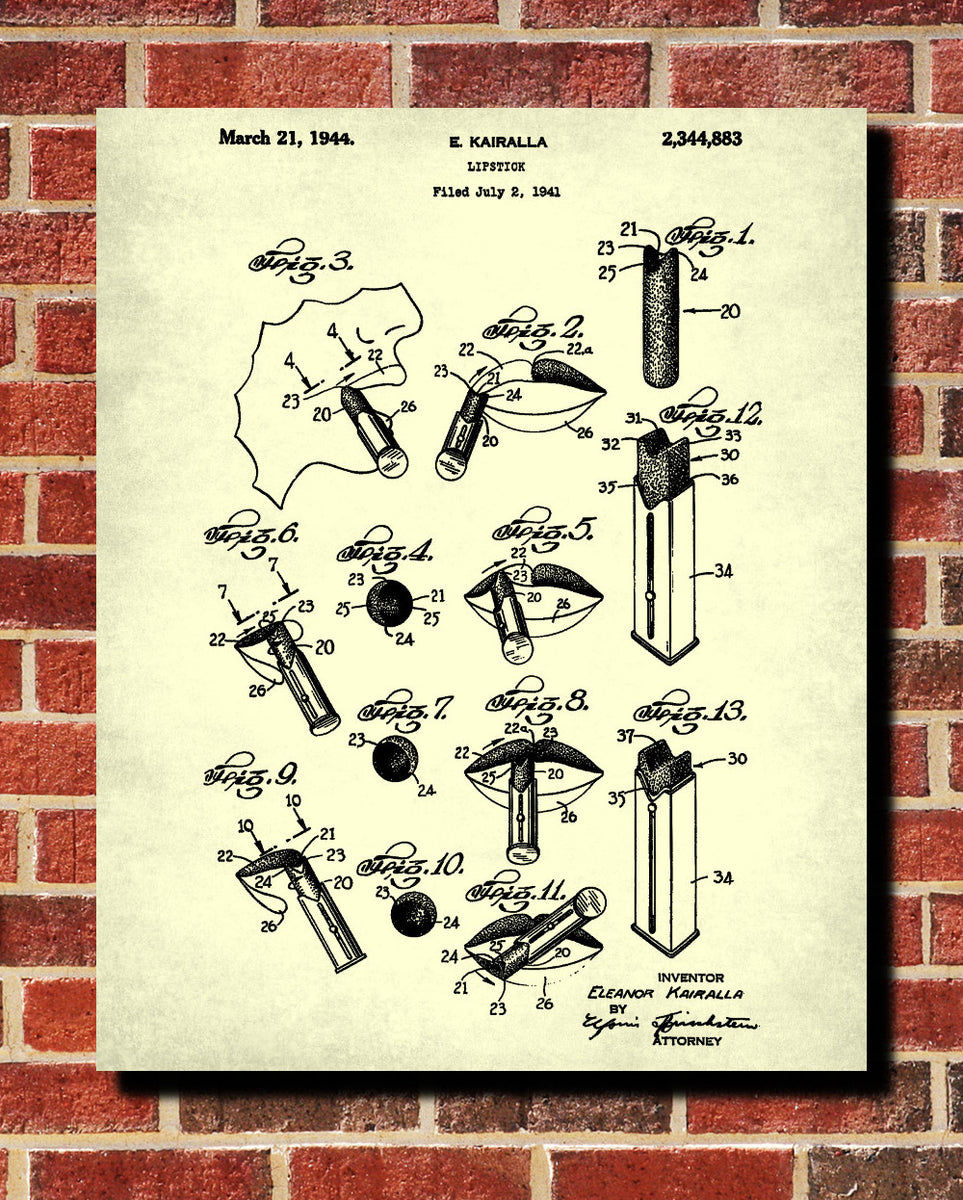 Lipstick Patent Print Makeup Beauty Poster Salon Blueprint – GalleryThane