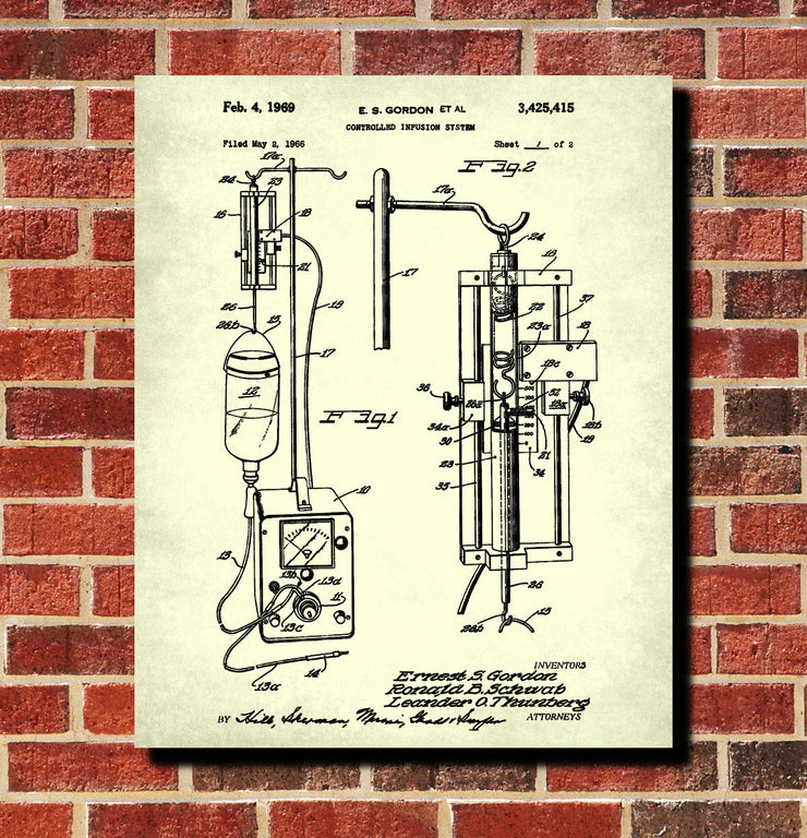 Medical Infusion Patent Print Medical Blueprint Nurse Poster – GalleryThane