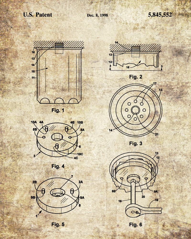 Oil Filter Patent Print Garage Blueprint Workshop Poster – GalleryThane
