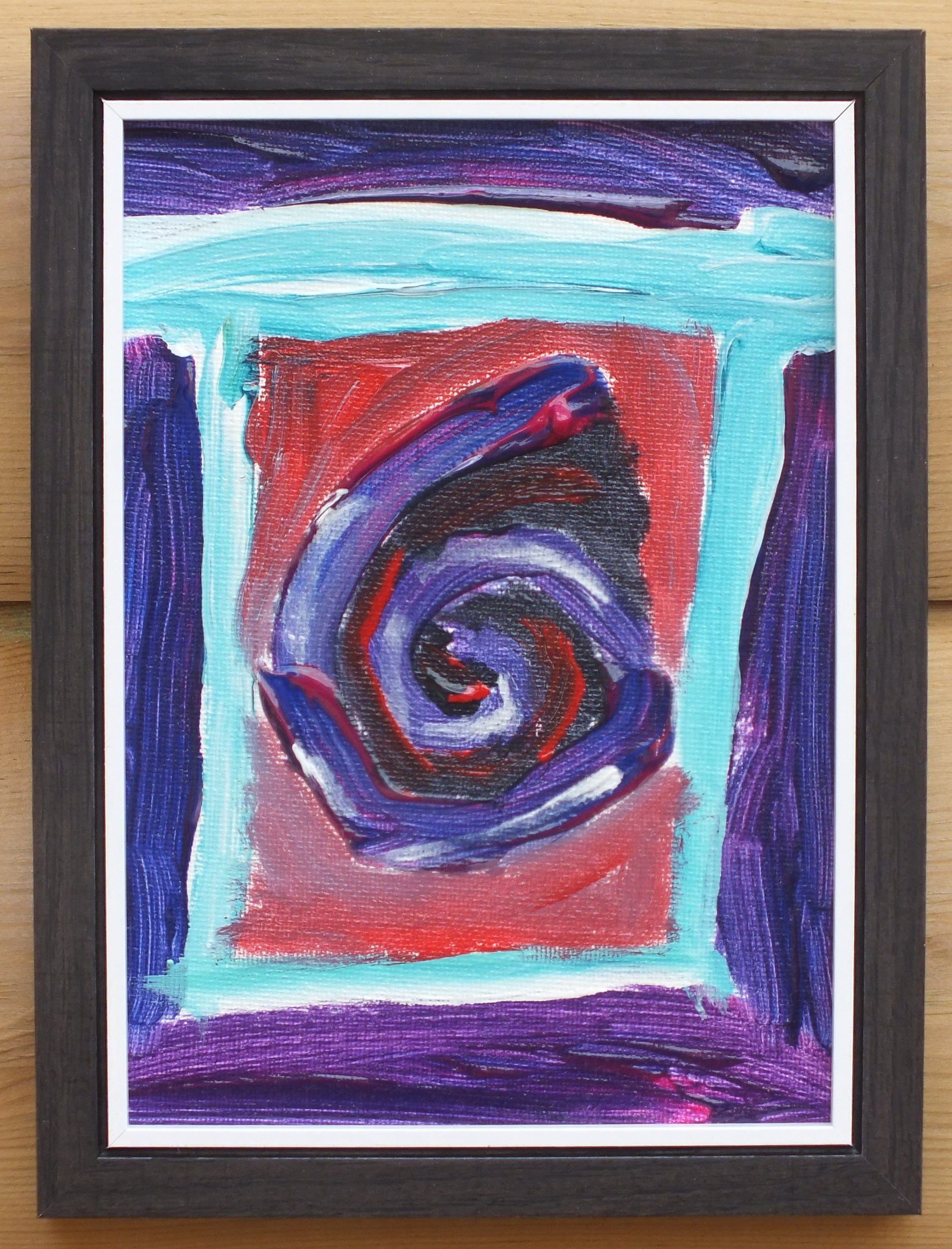 Miniature Abstract Painting, Fortified, Framed, Signed – GalleryThane